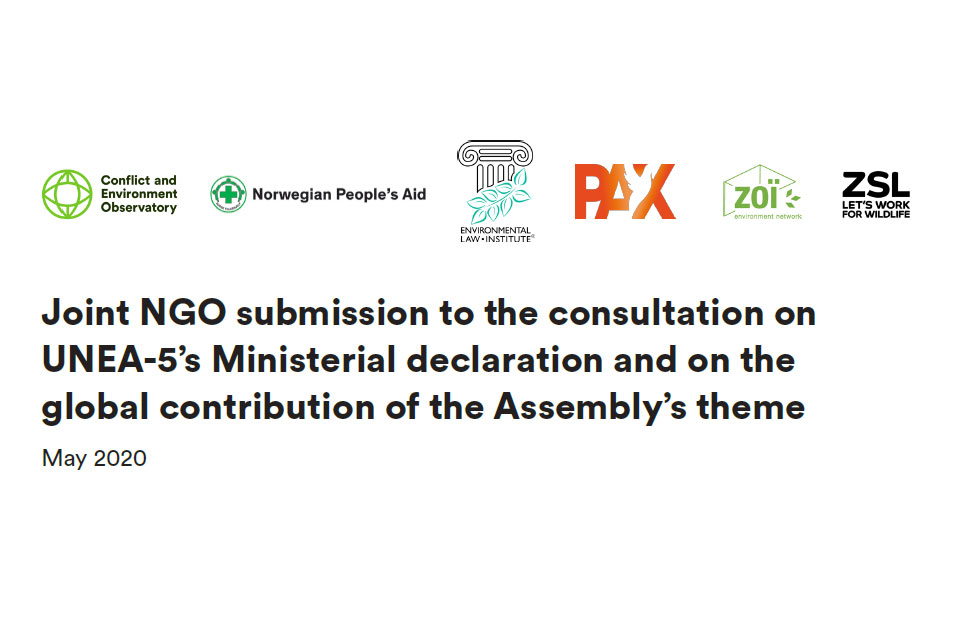 Joint NGO position on UNEA-5's contribution to nature, peace and ...