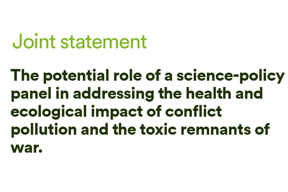 Joint statement on conflict pollution, OEWG on a Science Policy Panel ...