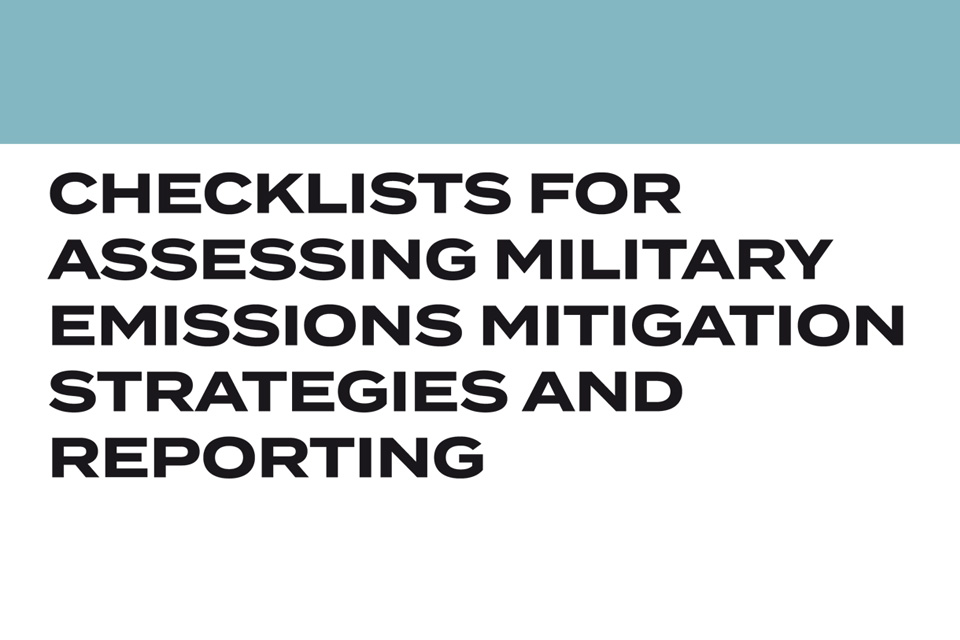 Checklists for assessing military emissions mitigation strategies and ...