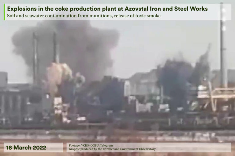 Examples of environmental harm in Ukraine: Azovstal Iron and Steel ...