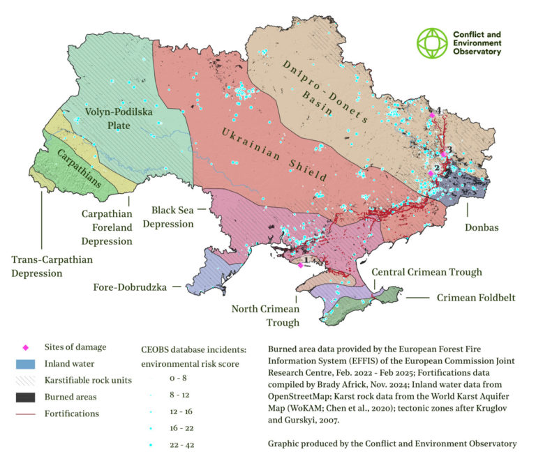 Wartime geomorphological damage and geodiversity loss in Ukraine - CEOBS