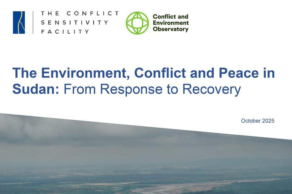 The environment, conflict and peace in Sudan: from response to recovery ...